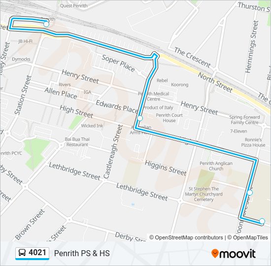 4021 Route: Schedules, Stops & Maps - Penrith PS & HS (Updated)
