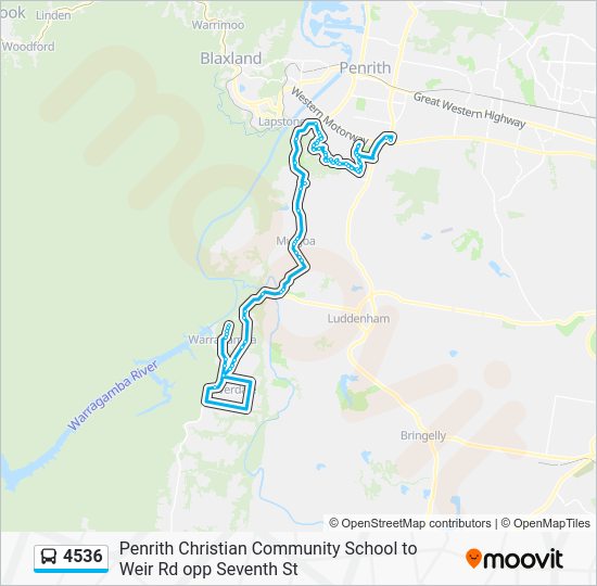 4536 Route: Schedules, Stops & Maps - Warragamba (Updated)