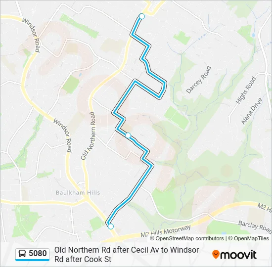 5080 Route: Schedules, Stops & Maps - Baulkham Hills (Updated)