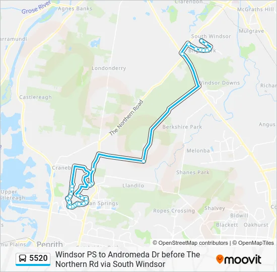 5520 Route: Schedules, Stops & Maps - Cranebrook (Updated)