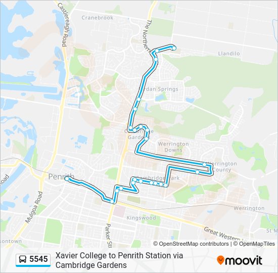 5545 Route: Schedules, Stops & Maps - Penrith (Updated)