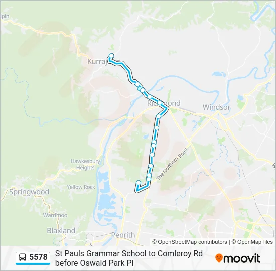 5578 Route: Schedules, Stops & Maps - Kurrajong (Updated)