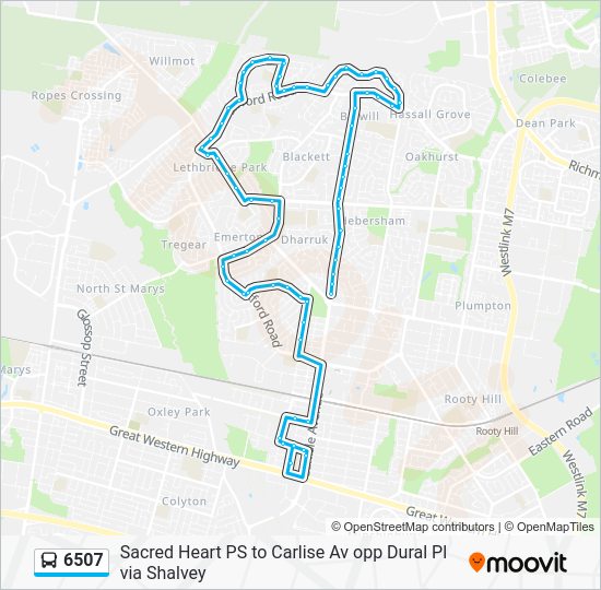 6507 Route: Schedules, Stops & Maps - Hebersham (Updated)