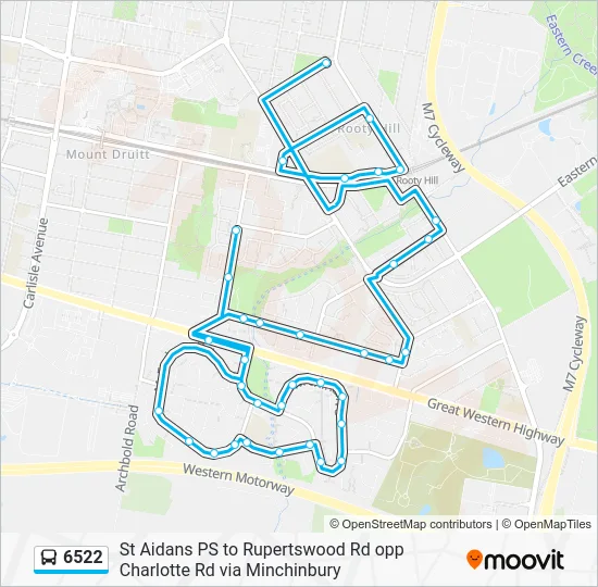 6522 Route: Schedules, Stops & Maps - Rooty Hill (Updated)