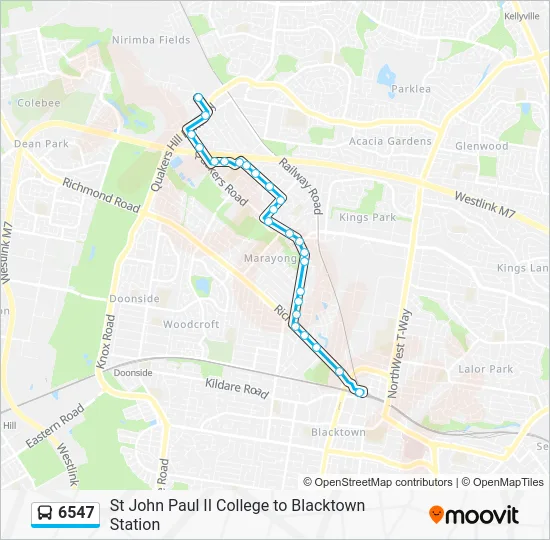 6547 Route: Schedules, Stops & Maps - Blacktown (Updated)