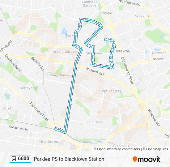 6600 Route: Schedules, Stops & Maps - Blacktown (Updated)