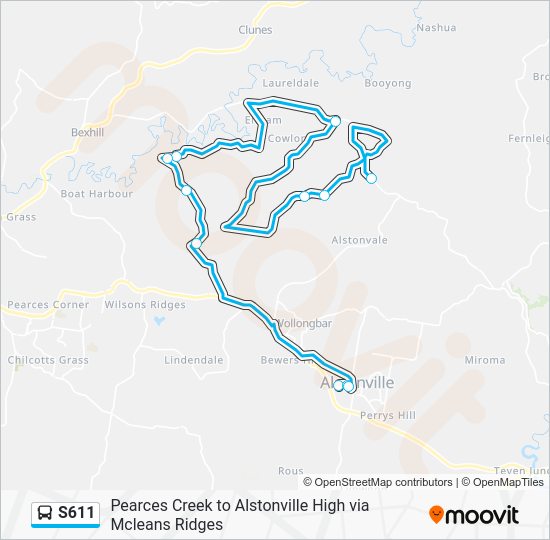 s611 Route: Schedules, Stops & Maps - Alstonville High (Updated)