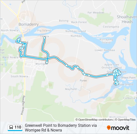 110 Route: Schedules, Stops & Maps - Nowra Schools (Updated)