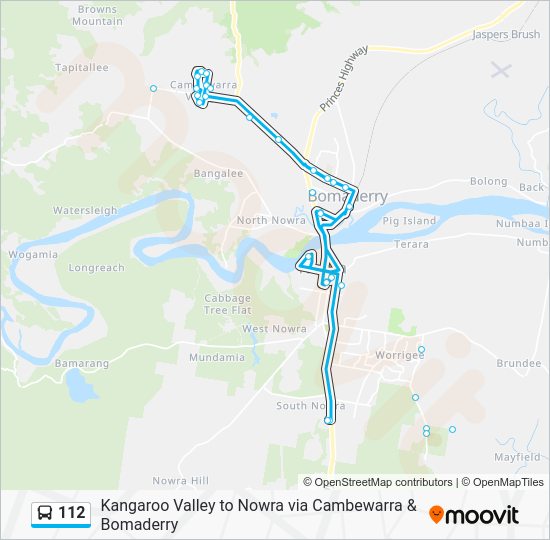 112 Route: Schedules, Stops & Maps - Bomaderry & Nowra (Updated)
