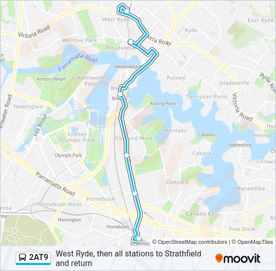 2at9 Route: Schedules, Stops & Maps - West Ryde Interchange - Stand A ...