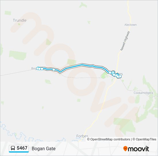 S467 Route: Schedules, Stops & Maps - Bogan Gate (Updated)