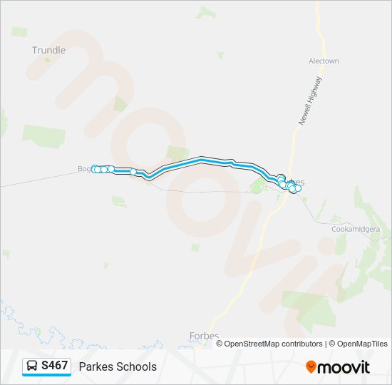 s467 Route: Schedules, Stops & Maps - Parkes Schools (Updated)