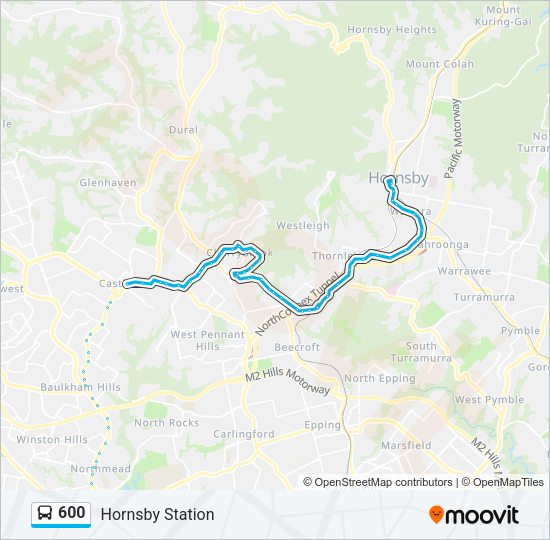 600 Route: Schedules, Stops & Maps - Hornsby Station (Updated)