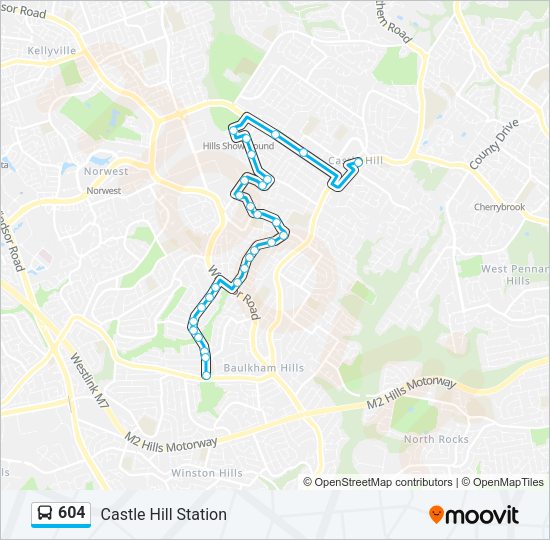 604 Route: Schedules, Stops & Maps - Castle Hill Station (Updated)