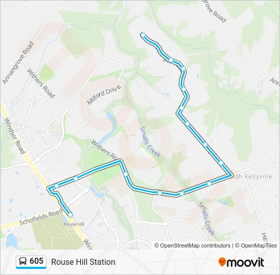 605 Route: Schedules, Stops & Maps - Rouse Hill Station (Updated)