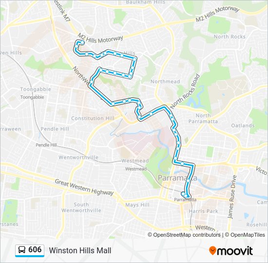 606 Route: Schedules, Stops & Maps - Parramatta Station (Updated)