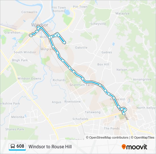 608 Route: Schedules, Stops & Maps - Rouse Hill Station (Updated)