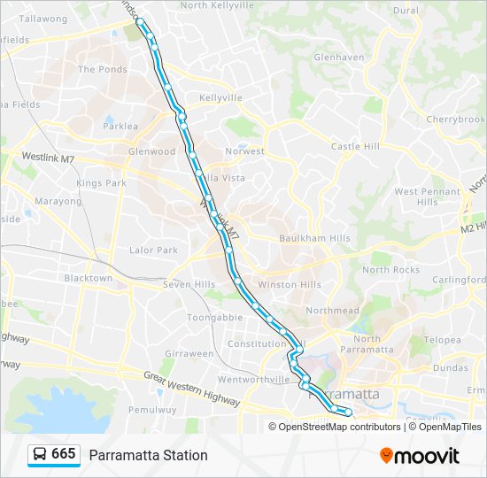 665 Route: Schedules, Stops & Maps - Parramatta Station (Updated)