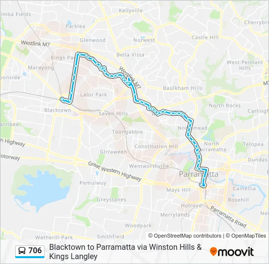 706 Route: Schedules, Stops & Maps - Parramatta Station (Updated)
