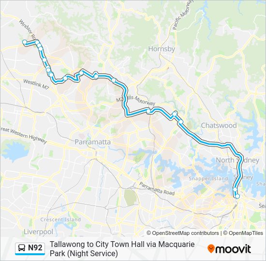 N92 Route: Schedules, Stops & Maps - Town Hall Park St (Updated)