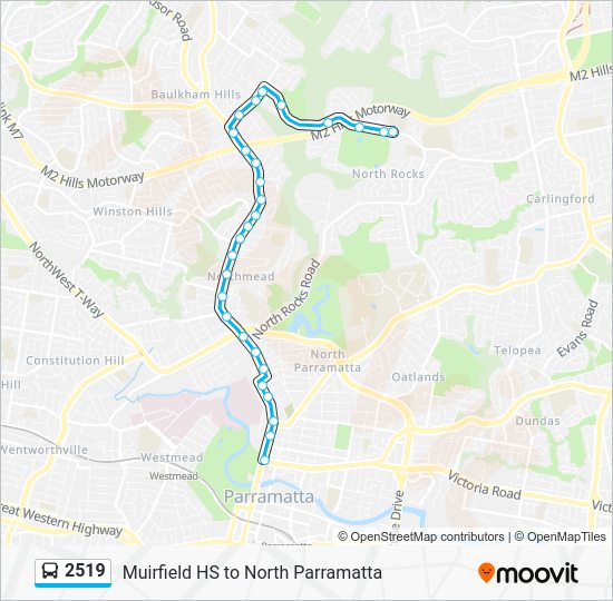 2519 Route: Schedules, Stops & Maps - Olmc Parramatta (Updated)