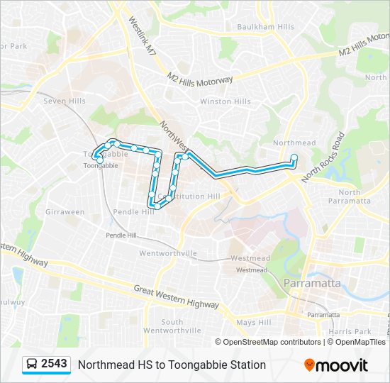 2543 Route: Schedules, Stops & Maps - Toongabbie (Updated)