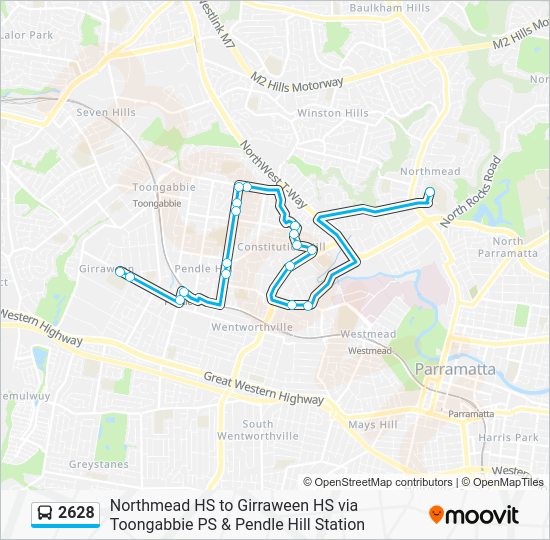 2628 Route: Schedules, Stops & Maps - Girraween HS (Updated)