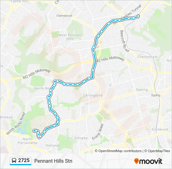 2725 Route: Schedules, Stops & Maps - Pennant Hills Stn (Updated)