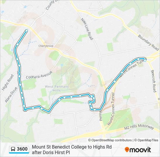 3600 Route: Schedules, Stops & Maps - West Pennant Hills (Updated)