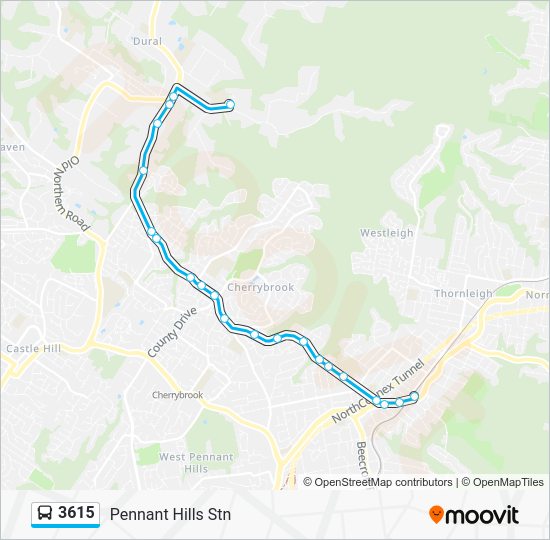 3615 Route: Schedules, Stops & Maps - Pennant Hills Stn (Updated)