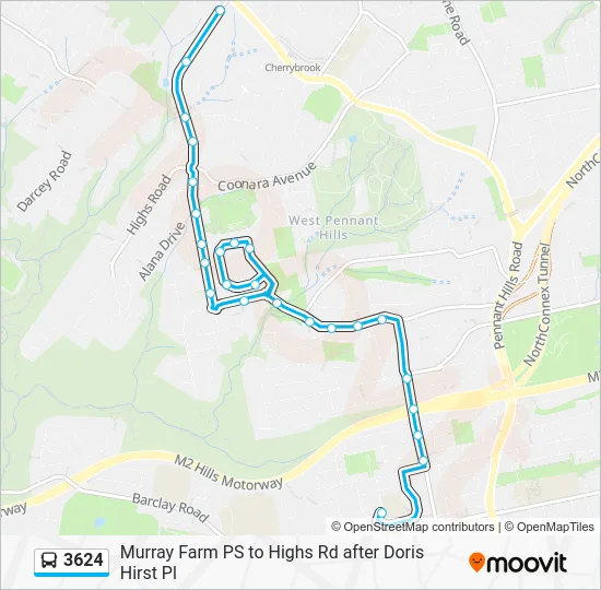 3624 Route: Schedules, Stops & Maps - West Pennant Hills (Updated)