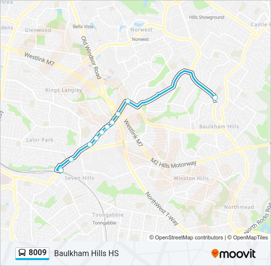 8009 Route: Schedules, Stops & Maps - Baulkham Hills HS (Updated)