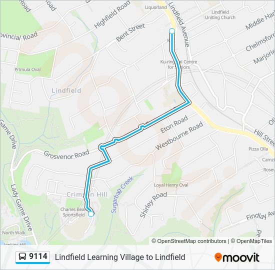 9114 Route: Schedules, Stops & Maps - Lindfield Station (Updated)