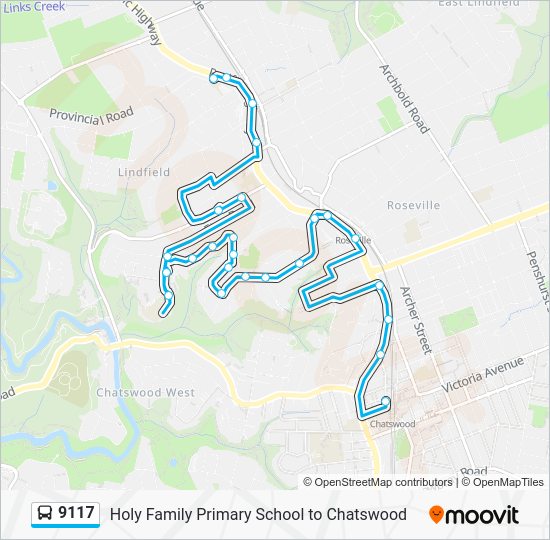 9117 Route: Schedules, Stops & Maps - Chatswood Station (Updated)