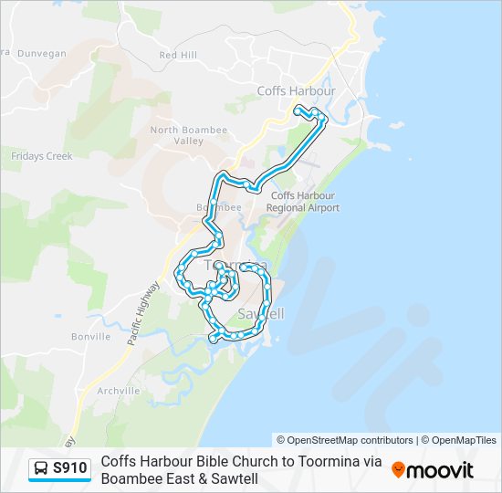 S910 Route: Schedules, Stops & Maps - Sawtell (Updated)