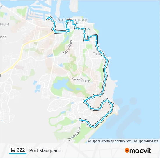 322 Route: Schedules, Stops & Maps - Port Macquarie (Updated)