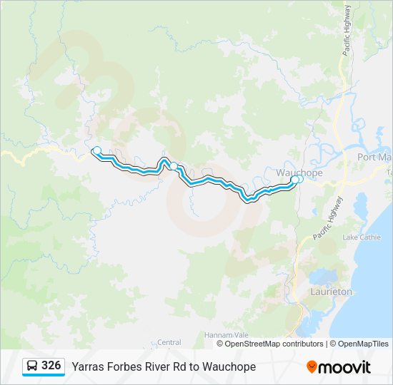 326 Route: Schedules, Stops & Maps - Wauchope (Updated)