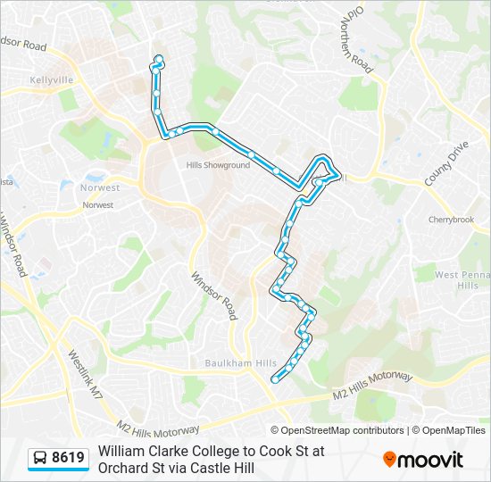 8619 Route: Schedules, Stops & Maps - Baulkham Hills (Updated)