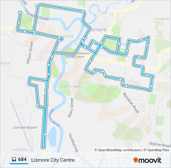 684 Route: Schedules, Stops & Maps - Lismore City Centre (Updated)