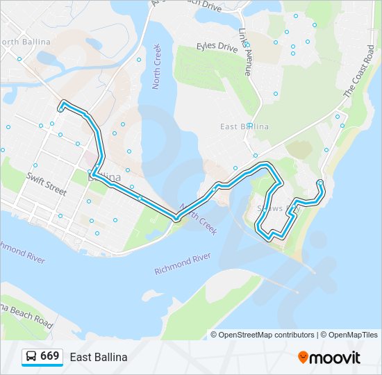 669 Route: Schedules, Stops & Maps - East Ballina (Updated)
