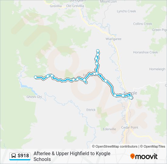 S918 Route: Schedules, Stops & Maps - Kyogle Schools (Updated)