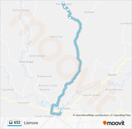 652 Route: Schedules, Stops & Maps - Lismore (Updated)