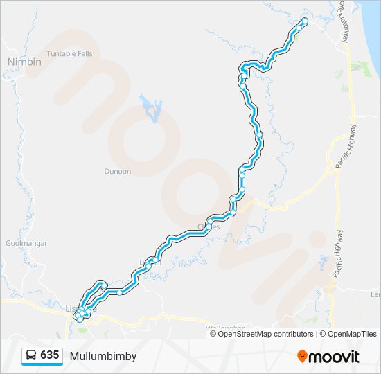 635 Route: Schedules, Stops & Maps - Mullumbimby (Updated)