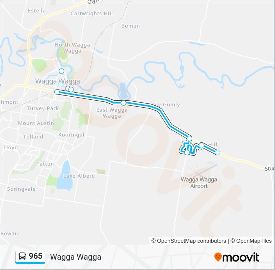 965 Route: Schedules, Stops & Maps - Wagga Wagga (Updated)