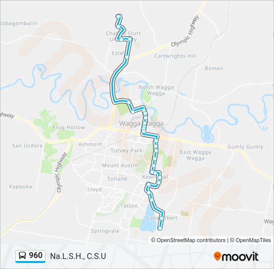 960 Route: Schedules, Stops & Maps - Na.L.S.H., C.S.U (Updated)