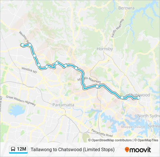 12M Route: Schedules, Stops & Maps - Chatswood (Updated)