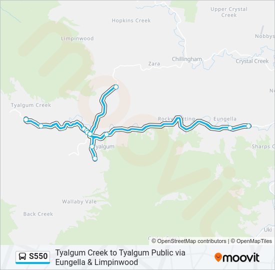 S550 Route: Schedules, Stops & Maps - Tyalgum (Updated)