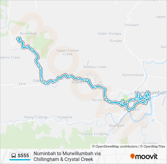 S555 Route: Schedules, Stops & Maps - Numinbah (Updated)