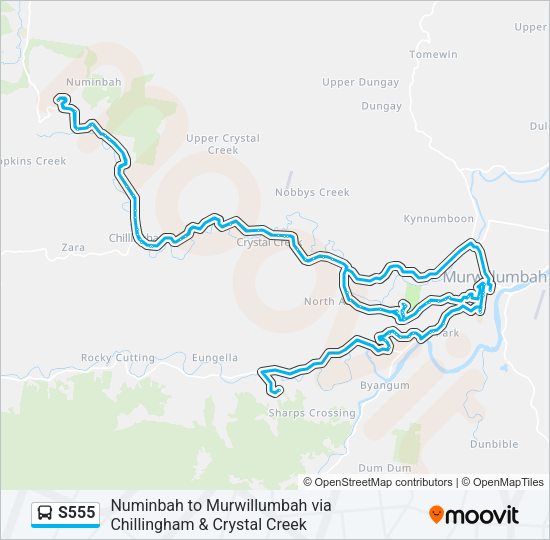 s555 Route: Schedules, Stops & Maps - Kyogle (Updated)