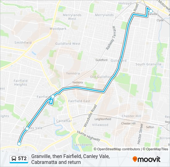 5T2 Route: Schedules, Stops & Maps - Cabramatta Stn (Updated)